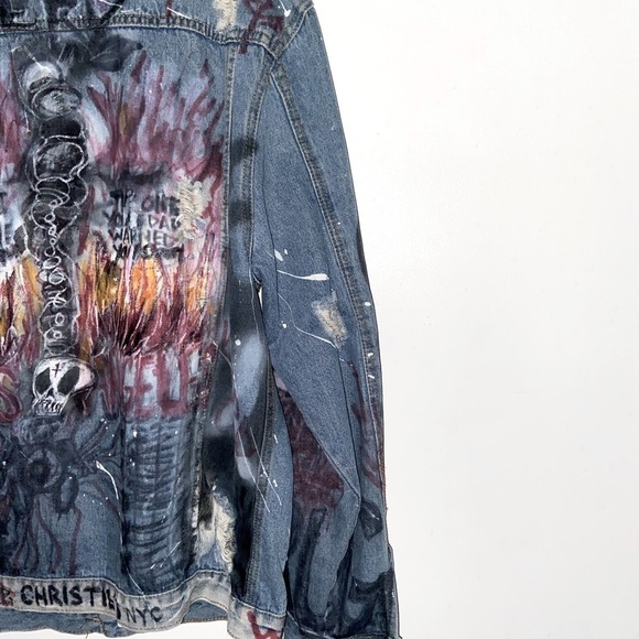 ST.R | Jackets & Coats | 1 Custom Made Denim Jacket Hand Painted By Str ...